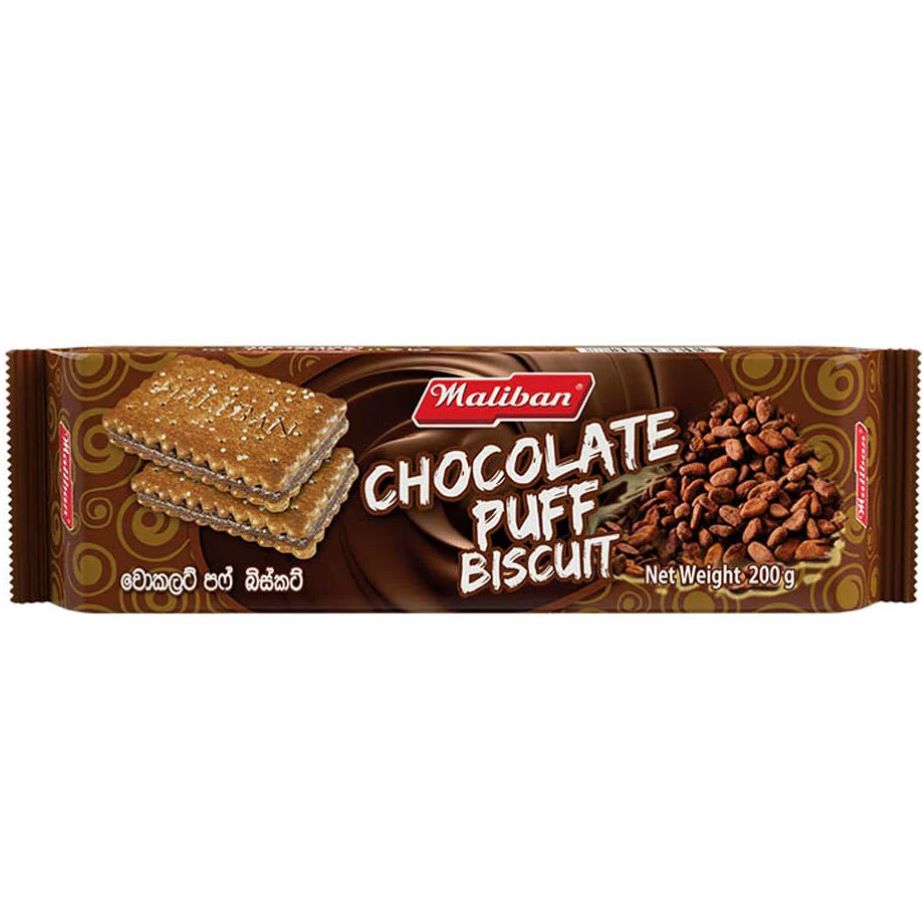 Maliban Chocolate Puff Biscuit – Maharaja Super